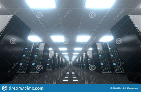 3d Server Room Data Center Stock Illustration Illustration Of Networking Rack 160597415