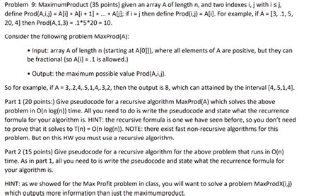 Solved Problem MaximumProduct Points Given An Array Chegg