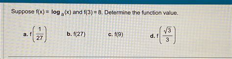 Solved Suppose F X Loga X And F Determine The Chegg