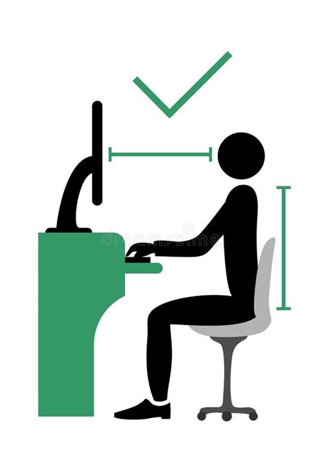 Correct Back Sitting Pose Stock Vector Illustration Of Body