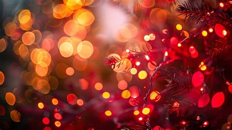 Abstract Red And Gold Bokeh Background Premium Ai Generated Image