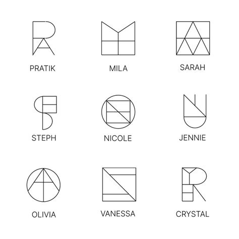 Custom Name Logo Couples Monogram Tattoo Design Hexagon Name Logo