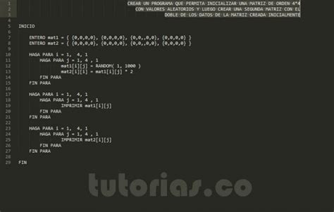 Arreglos Pseudocodigo El Doble De Una Matriz