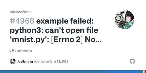 Example Failed Python3 Can T Open File Mnist Py Errno 2 No Such