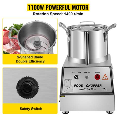 Vevor 110v Commercial Food Processor 10l Capacity 1100w Electric Food