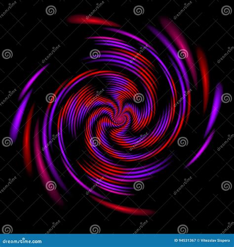 Fractal Illustration Of Colored Spiral Isolated Stock Illustration