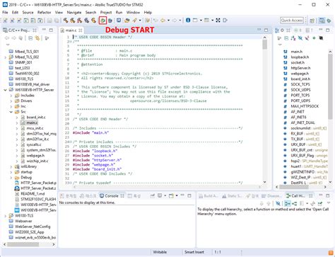 GitHub WIZnet IoLibrary W EVB Server Server Using W EVB TrueSTUDIO