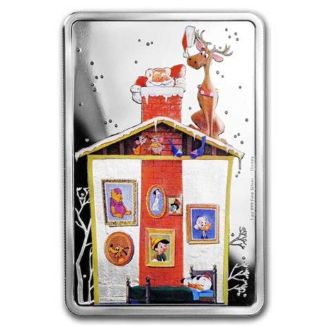 2018 Niue 1 Oz Silver 2 Disney Seasons Greetings Proof Bar Cv Coins