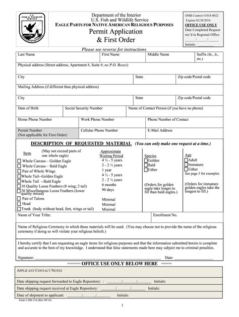 Application For Eagle Feathers Fill Out And Sign Online Dochub