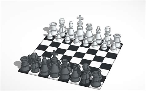 3d Design Full Chess Set Tinkercad