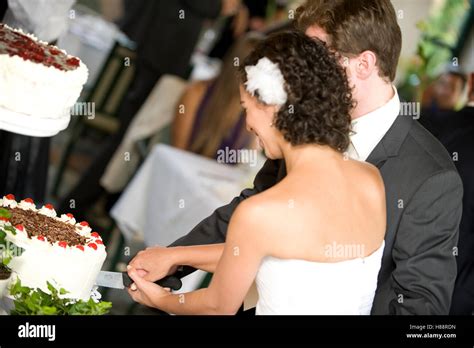 Cutting Wedding Cake Back View Hi Res Stock Photography And Images Alamy