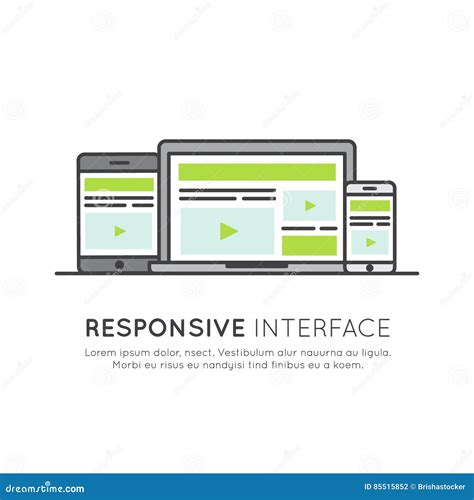 Responsive User Interface Web Design Stock Illustration Illustration