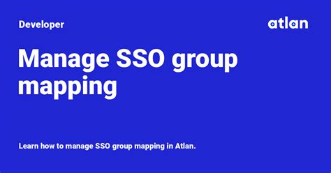 Manage Sso Group Mapping Developer