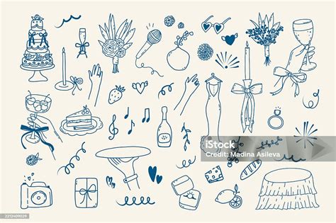 라인 아트 결혼식 기발한 아이콘 세트가 고립되어 있습니다 요염한 유행 손으로 그린 발렌타인 낙서 스케치 빈티지 아모레 천사 기발한 활 파티 메뉴 저녁 식사 카드 벡터 개요