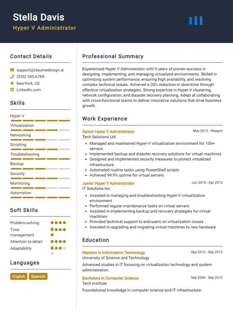 24 Azure Systems Administrator Resume Examples And Templates For 2025 Resumedesign Ai