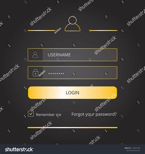 Login User Interface Sign Web Element Stock Vector Royalty Free
