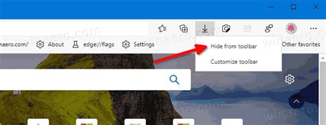 Add Or Remove Downloads Button From Toolbar In Microsoft Edge