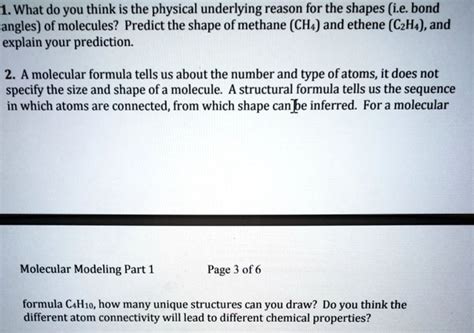 solved what do you think is the physical underlying reason for the shapes i e bond angles of