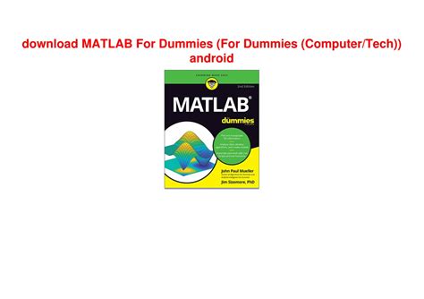 ppt download matlab for dummies for dummies computer tech android