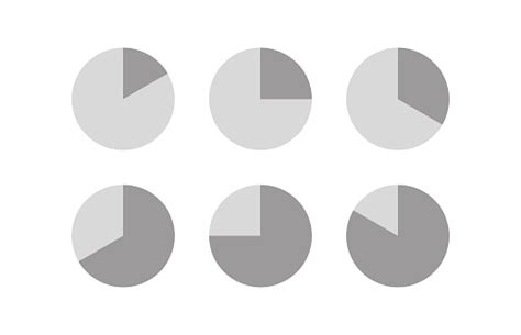원형 차트 아이콘을 설정합니다 백분율 공유 또는 통계 기호입니다 원은 세그먼트 부분으로 나뉩니다 0명에 대한 스톡 벡터 아트 및 기타 이미지 Istock