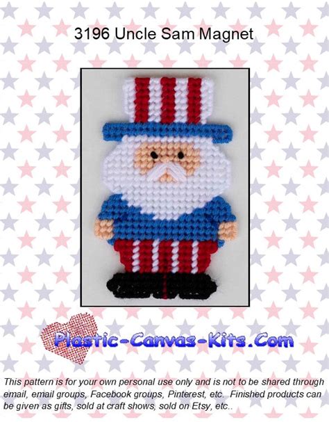 Uncle Sam Magnet Plastic Canvas