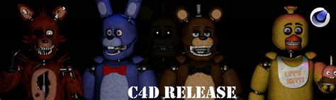 C4d Fnaf Fnaf 1 Stylized Animatronics Release By Burgerman1983 On