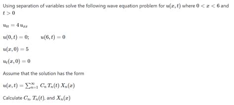 Solved Using Separation Of Variables Solve The Following