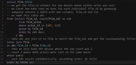 Sql Coding Challenge 2 Relational Division Find All Movies Two