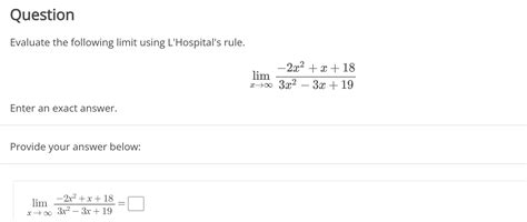 Solved Questionevaluate The Following Limit Using Solved Questionevaluate The Following Limit Using