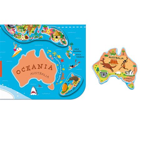 Puzzle Carte Monde Magnétique 92 Pièces Italien Puzzles Magnétiques