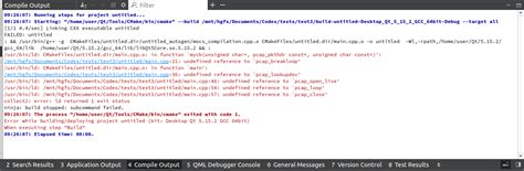 qtcreator Не собирается проект в qt creator при использовании libpcap