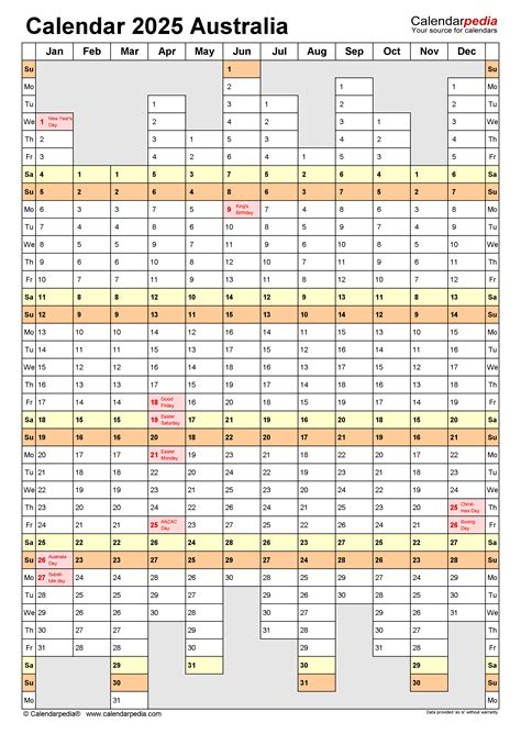 Get Ready For 2025 Download Free Printable Australia Calendar