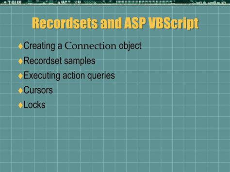 Ppt Ado And Recordsets Powerpoint Presentation Free Download Id3362678