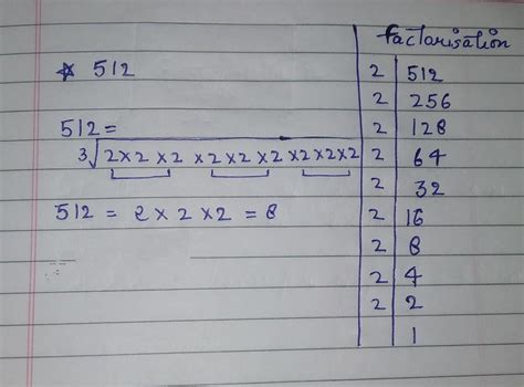 Find The Cube Root Of 512 By Prime Factorization Method