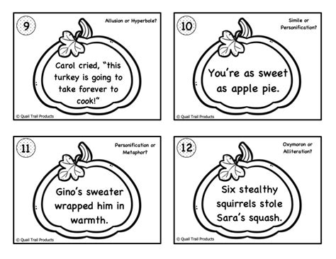 Figurative Language Task Cards Autumn Theme Made By Teachers