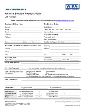 Fillable Online Service Work Order Form Template Fax Email Print PdfFiller