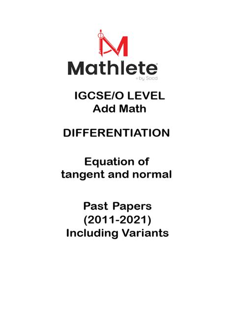 differentiation tangent and normal download free pdf tangent