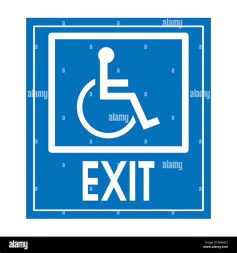 Handicap Wheelchair Exit Sign Stock Photo Alamy