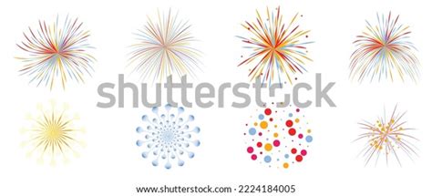 Set New Year Firework Vector Illustration Stock Vector Royalty Free