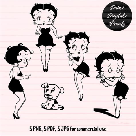 Betty Boop Clip Art Png Bundle Betty Boop File Bundle Betty Etsy