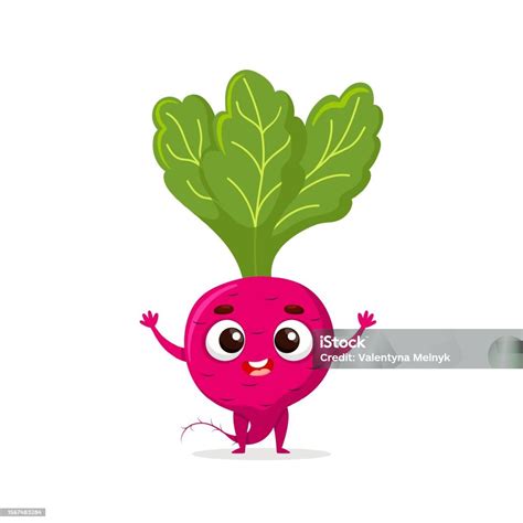 재미 있은 만화 비트 뿌리입니다 카와이 야채 흰색 배경에 분리된 벡터 음식 그림 건강한 식생활에 대한 스톡 벡터 아트 및 기타 이미지 건강한 식생활 귀여운 낙서