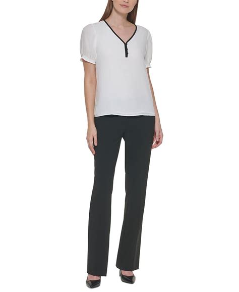 Calvin Klein Puff Sleeve Blouse Macys
