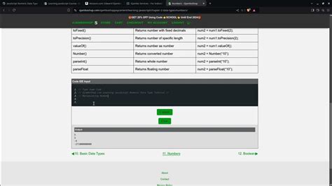 Javascript Numeric Data Type Youtube