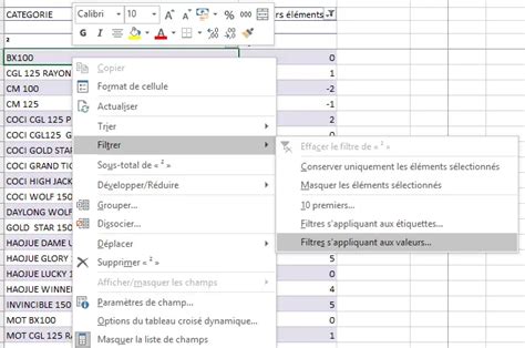 supprimer les rubriques ayant pour valeur zero dans un tcd excel