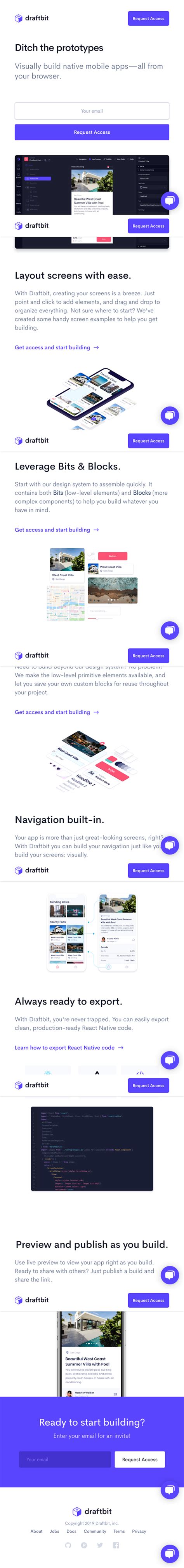 Draftbit Landing Page Design Landing Page Design
