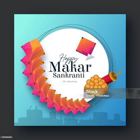 Makar Sankranti Festival Background Template Design 0명에 대한 스톡 벡터 아트 및