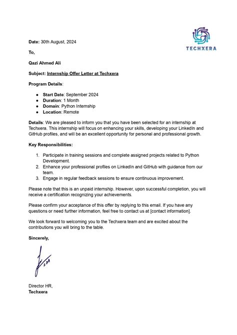 Qazi Ahmed Ali On Linkedin Python Internship Techxera Grateful