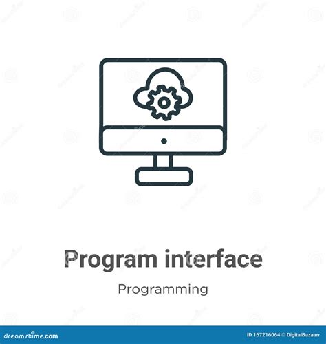 Program Interface Outline Vector Icon Thin Line Black Program Interface Icon Flat Vector