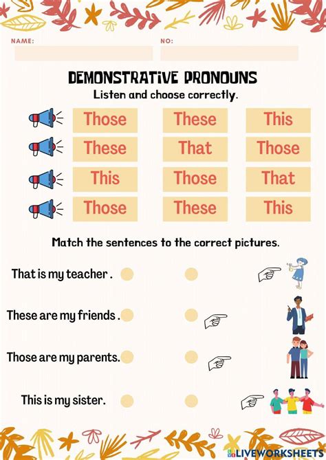 Demonstrative Pronouns Online Exercise For Live Worksheets