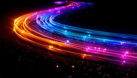 Abstract Light Trails In A Black Background Premium Ai Generated Image
